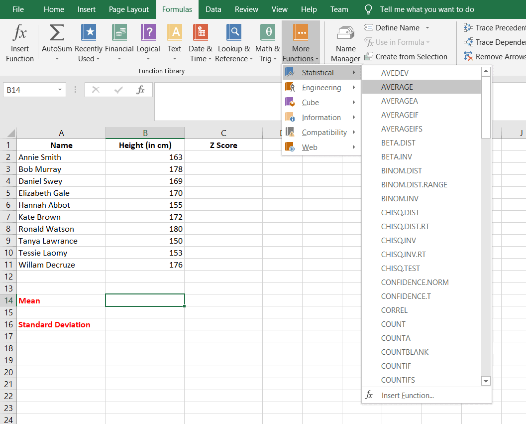 How To Calculate A Standard Z Score In Microsoft Excel Microsoft Office 