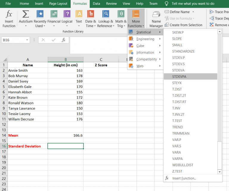 How to calculate Z Score in Excel - Z TABLE