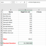 How to calculate Z Score in Excel - Z TABLE