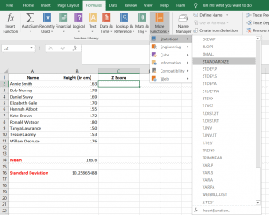 How to calculate Z Score in Excel - Z TABLE
