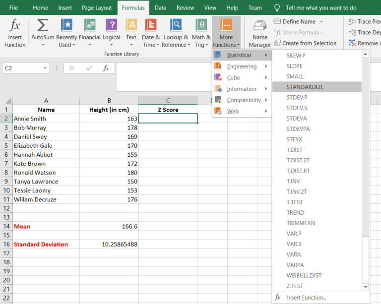How to calculate Z Score in Excel - Z TABLE